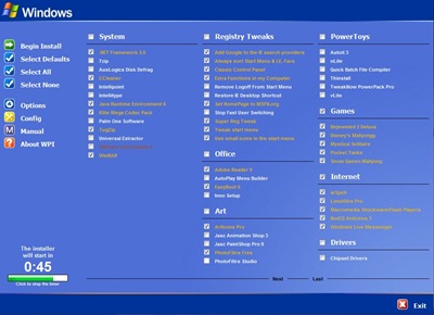 Unattended software installation with Windows Post-Install Wizard